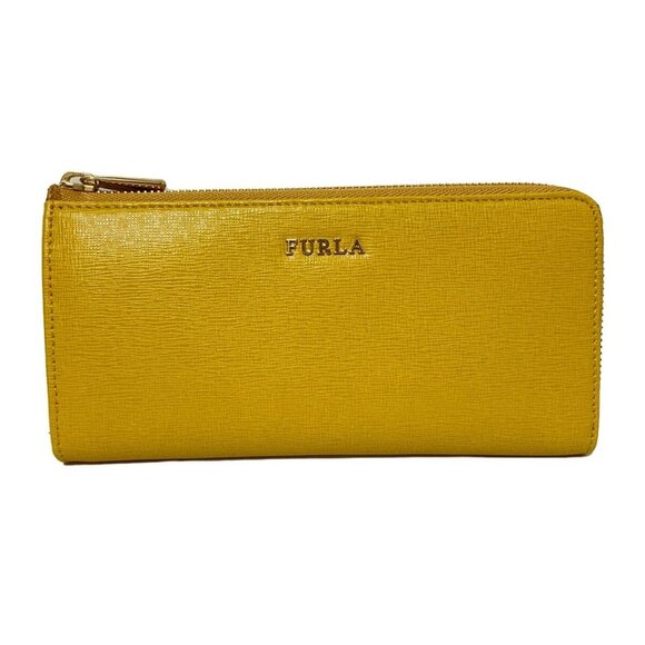 Furla | Bags | Authentic Furla Dark Yellow Leather Long Wallet | Poshmark